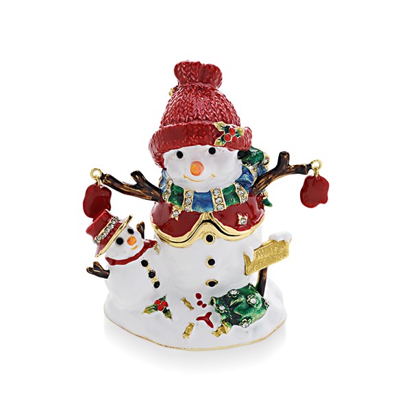 Craycombe Trinkets Snowman And Baby Trinket Box - P1301 | F.Hinds Jewellers