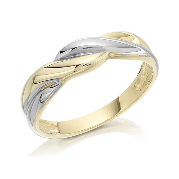 9ct Gold Two Colour Crossover Ring - R1913 | F.Hinds Jewellers