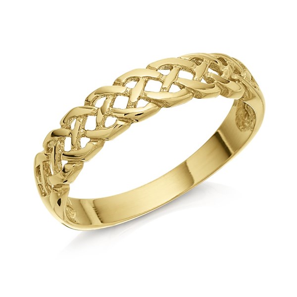 9ct Gold Celtic Weave Ring - R1918 | F.Hinds Jewellers