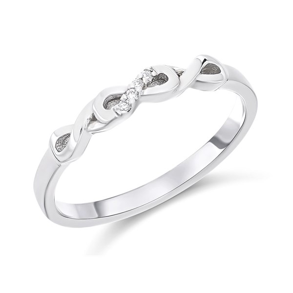 9ct White Gold Diamond Set Infinity Wedding Ring - R2315 | F.Hinds ...