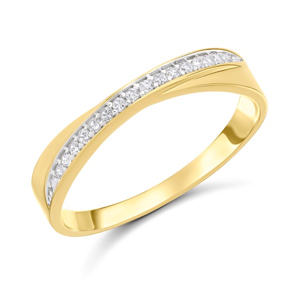 9ct Gold Cubic Zirconia Channel Set Ring - R6127 | F.Hinds Jewellers