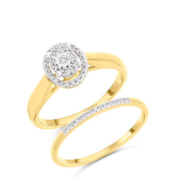 9ct Gold Diamond Engagement And Wedding Ring Set - 20pts - S3264 | F ...
