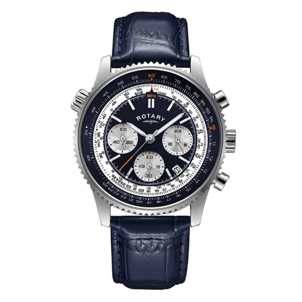Rotary GS03021/05 Aviator Chronograph Blue Strap Watch - W13262 | F ...