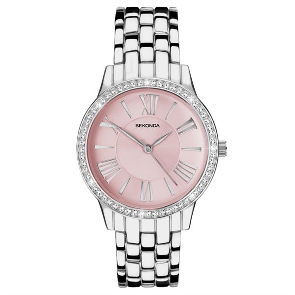 Sekonda 40477 Charlotte Stainless Steel Crystal Set Bracelet Watch ...