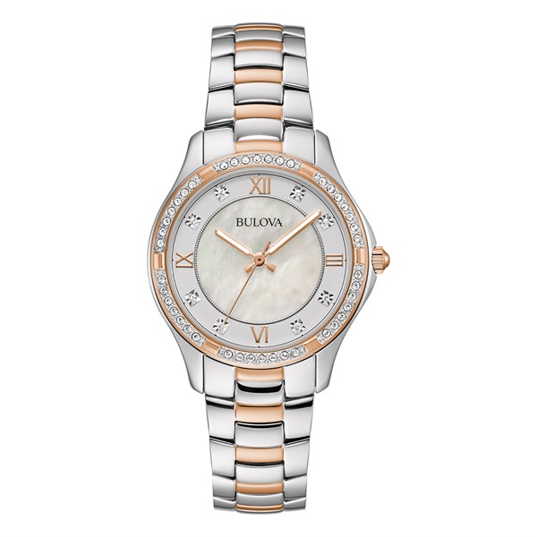 Bulova Crystal 98L304 Two Tone Bracelet Watch - W83207 | F.Hinds Jewellers