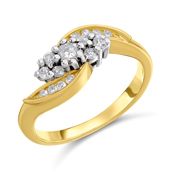 9ct Yellow Gold Twist Set Cluster Ring - 25pt - Z51128 | F.Hinds Jewellers