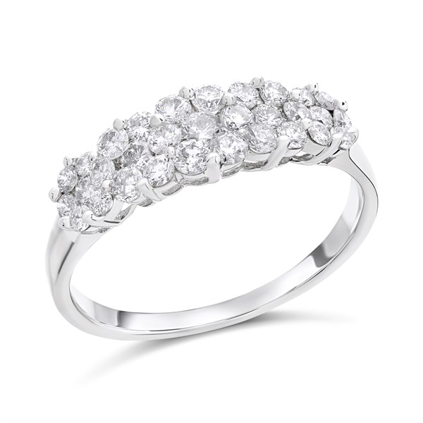 9ct White Gold 1 Carat Diamond Cluster Band Ring - Z5129 | F.Hinds ...