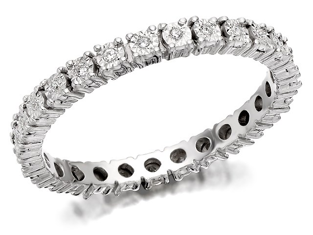 18ct White Gold Diamond Full Eternity Ring - 12pts - D89196 | F.Hinds Jewellers
