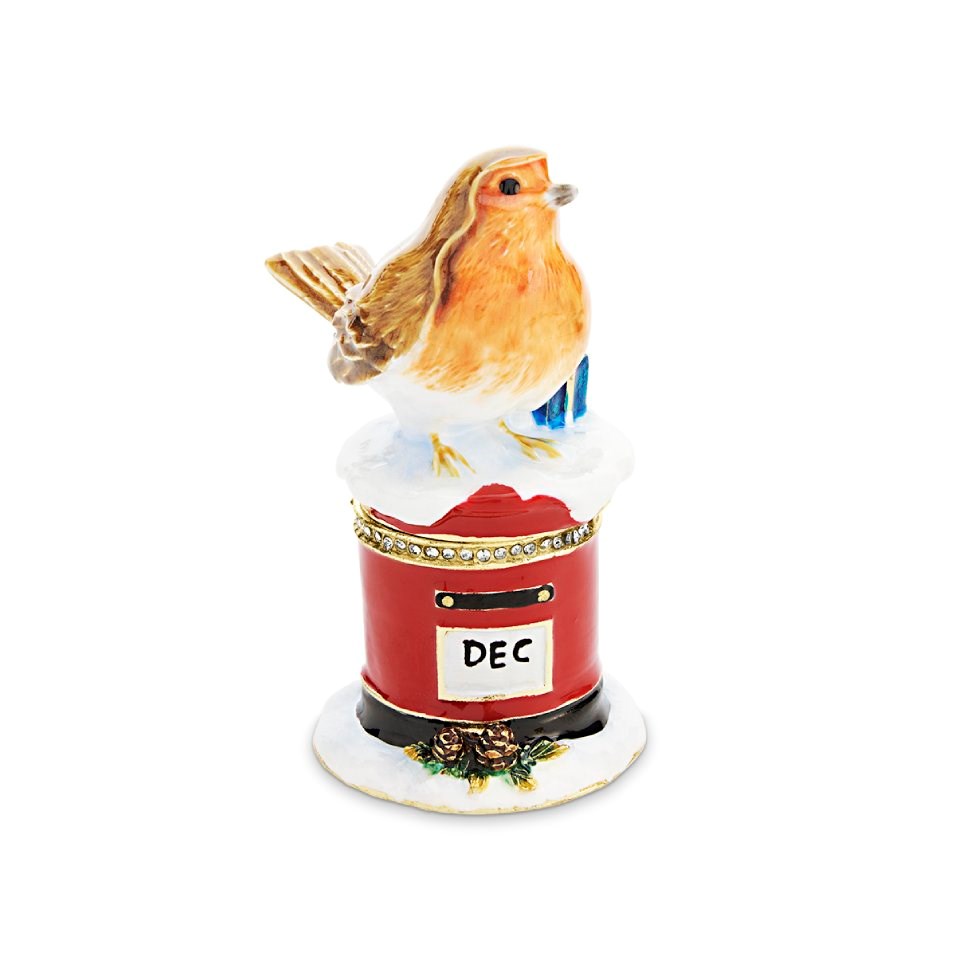 Craycombe Trinkets Robin On Post Box Trinket Box - P1305 | F.Hinds ...